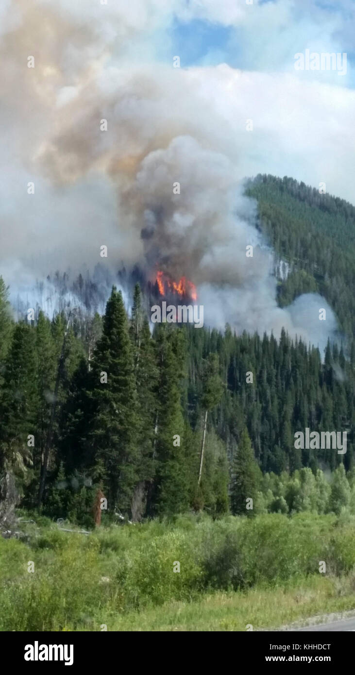The Cliff Creek Fire located in the Teton National Forest near ...
