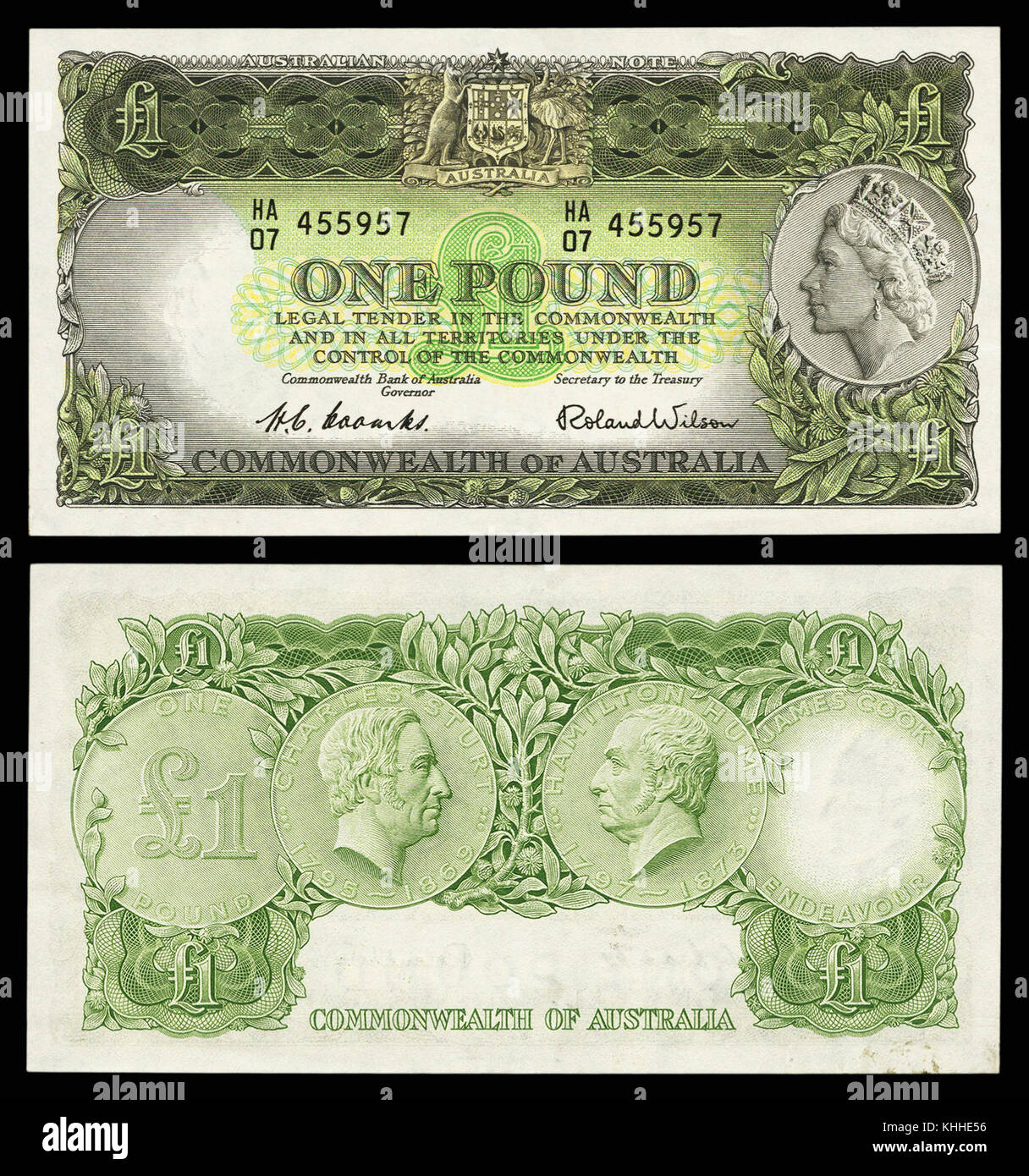 AUS-26d-Commonwealth Bank of Australia-One Pound (1952 Stock Photo - Alamy