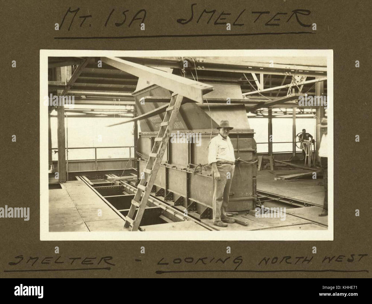 2 257118 Blast furnace 3, Workers inside the smelter building, Mt. Isa ...