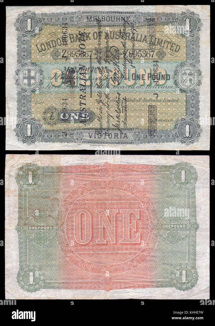 AUS-S45-London Bank of Australia Limited-One Pound (1910-14 ...