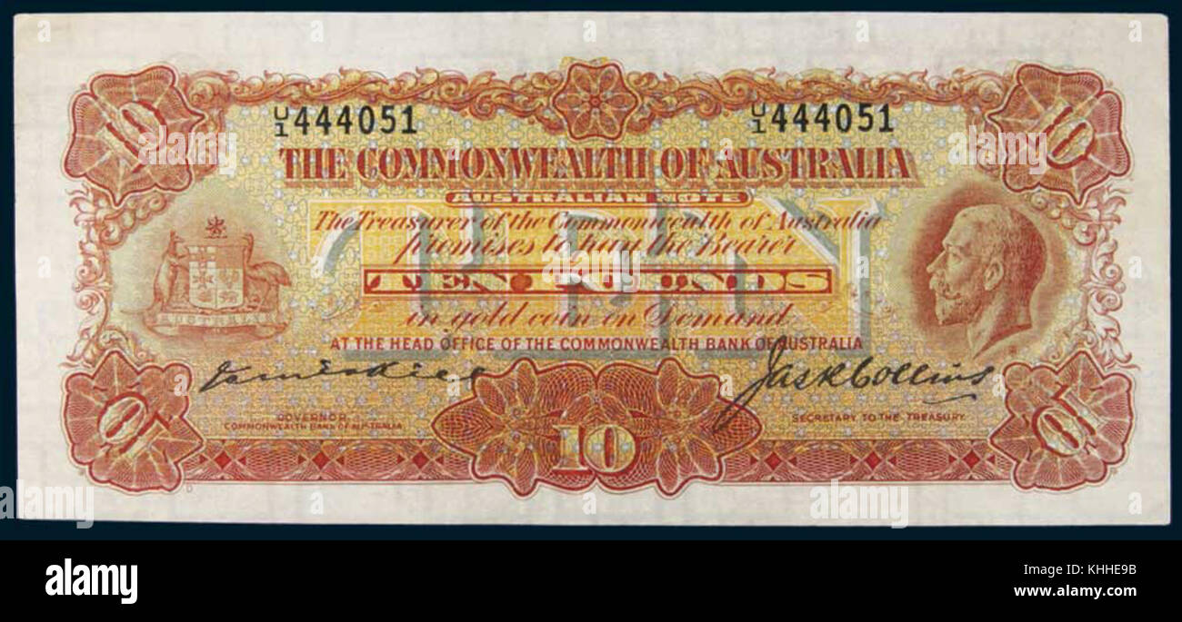 AUS-Commonwealth of Australia-10 Pounds (1925 Stock Photo - Alamy