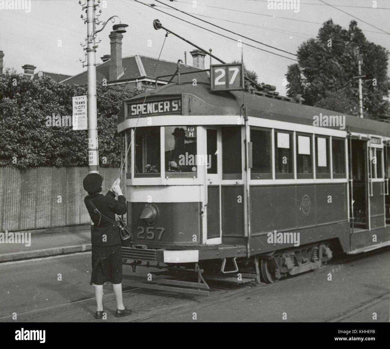 W class tram c1942 Stock Photo - Alamy