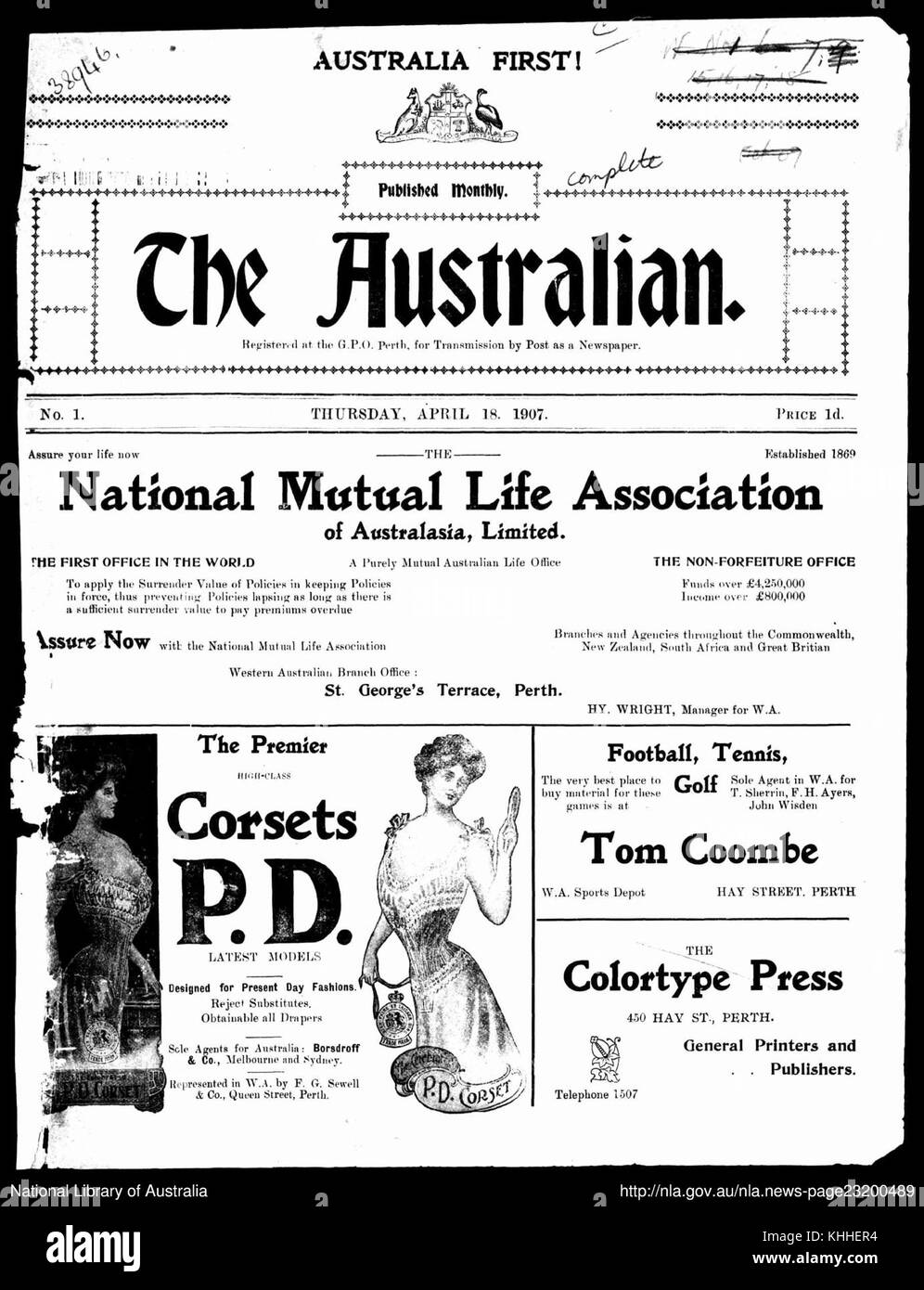 Australian newspaper hi-res stock photography and images - Alamy