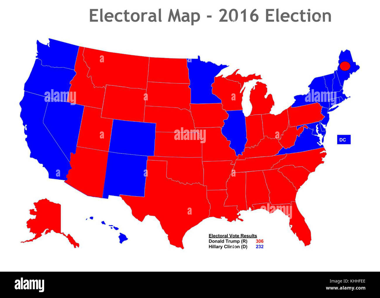 2016 election results map hi-res stock photography and images - Alamy