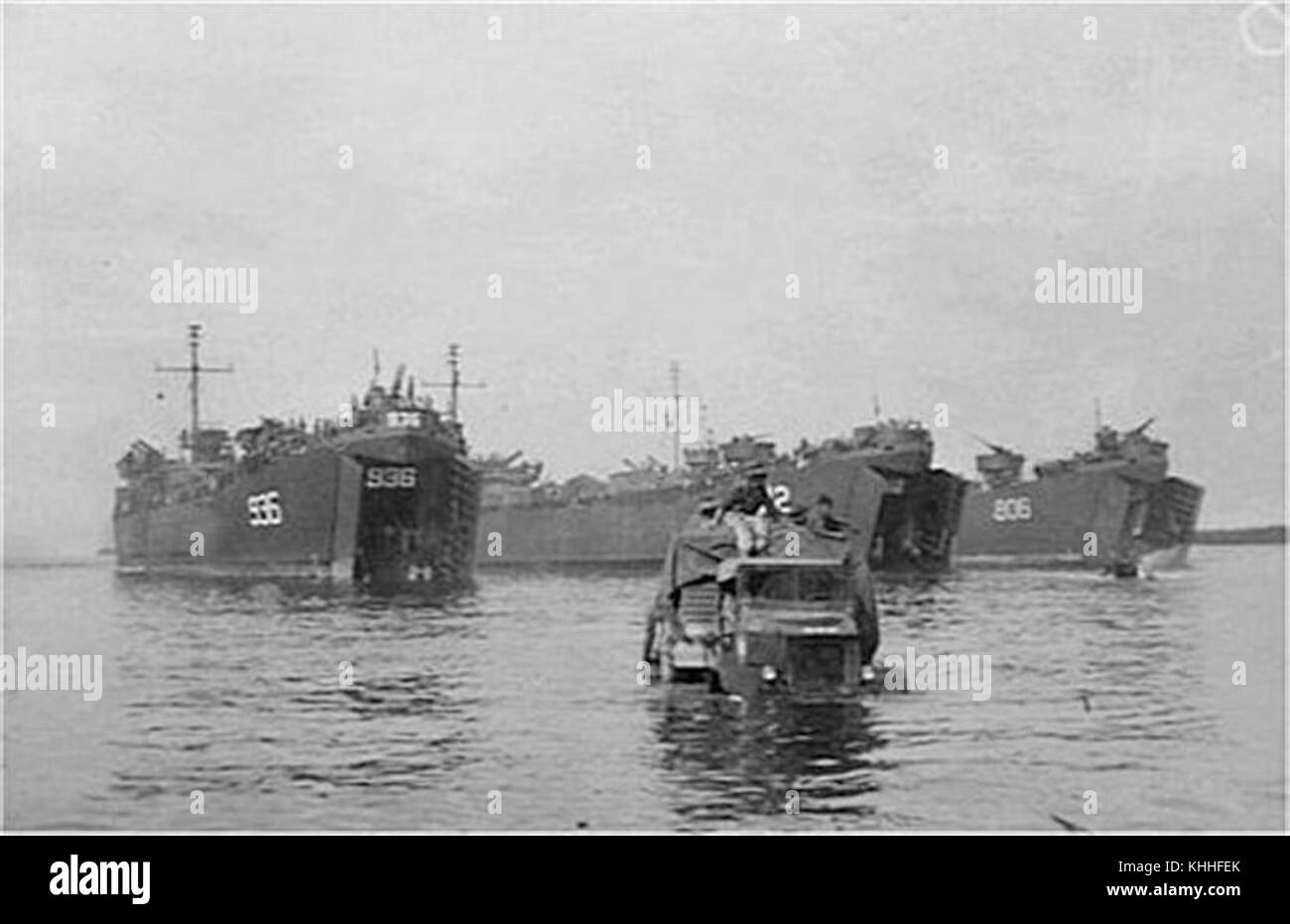 USS LST-936 and USS LST-806 Labaun Island 11 June 1945 Stock Photo - Alamy