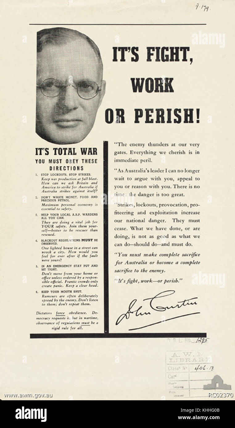 Work fight or perish (RC02370 Stock Photo - Alamy