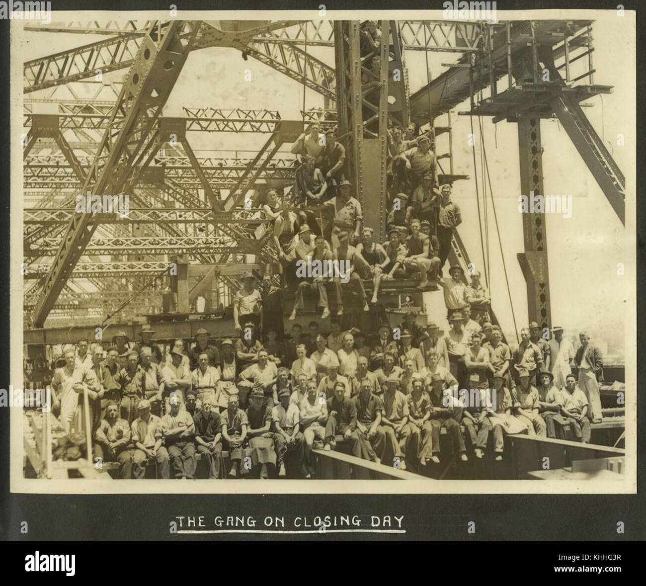This photograph captures the crew of workers on the final day of ...