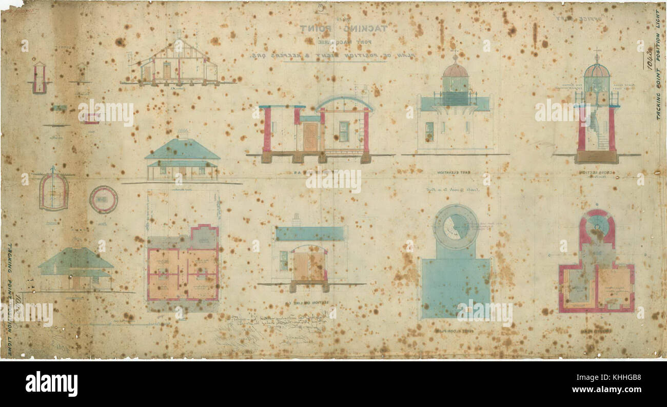 'Tacking Point Light, backside of plan of lighthouse and keepers ...