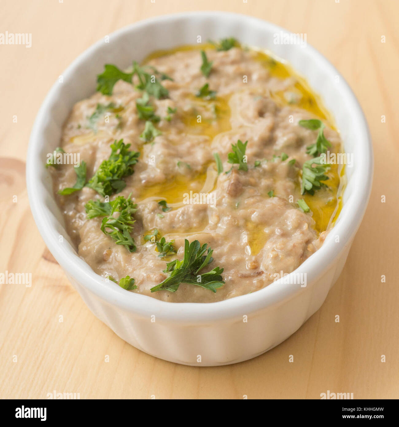 Roasted Eggplant Dip (Baba Ghanoush) with ingredients such as eggplant ...