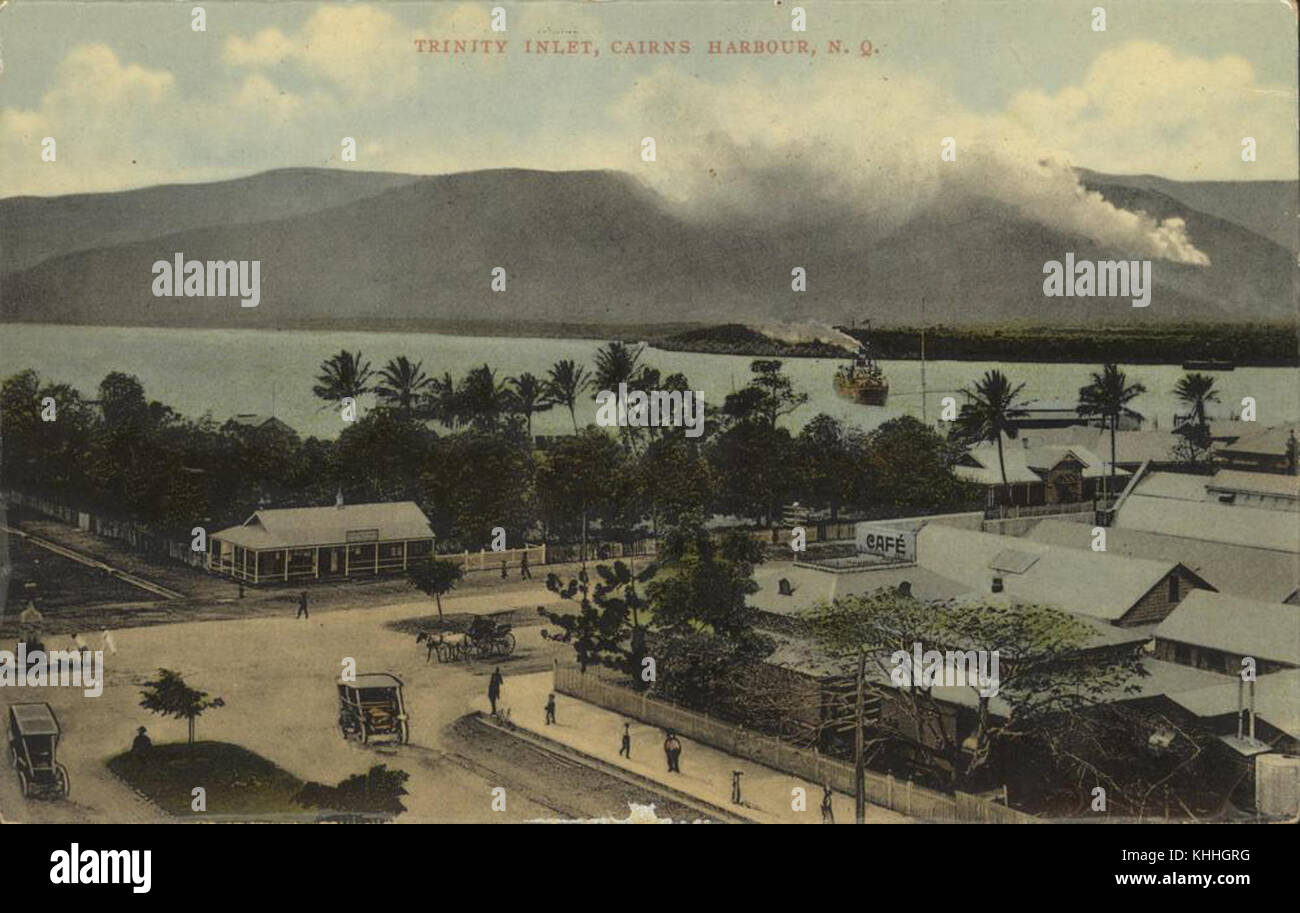 A photograph of Trinity Inlet, located in Cairns Harbour, around 1910 ...