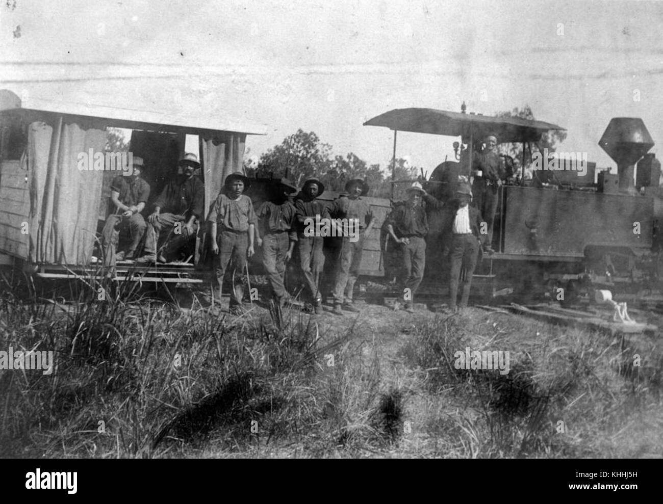 1 88940 Railway workers beside the Lucinda Point Tram near Ingham ...