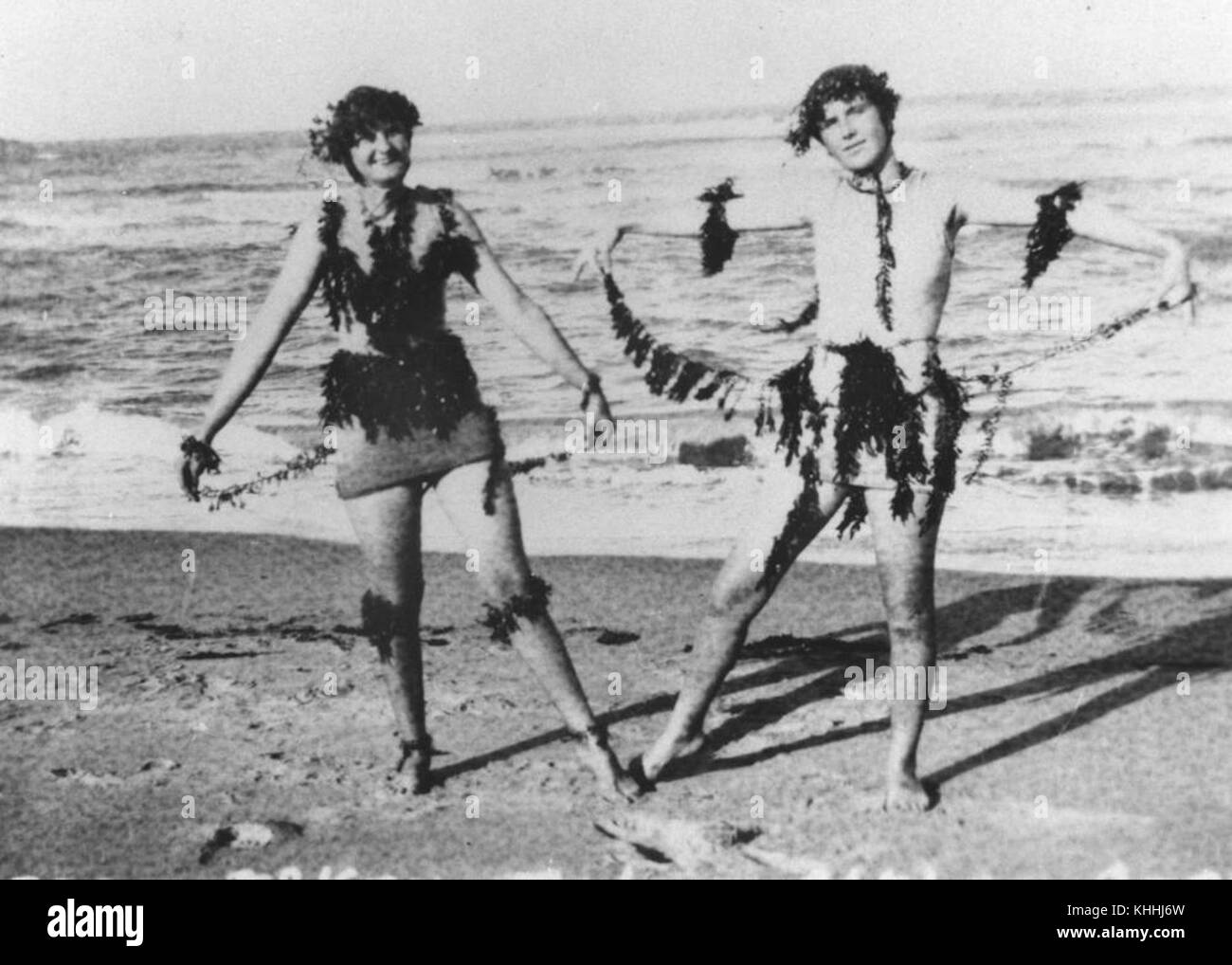 2 180587 Essie McKay and Althea Cook on the beach in Bucasia, 1931 ...