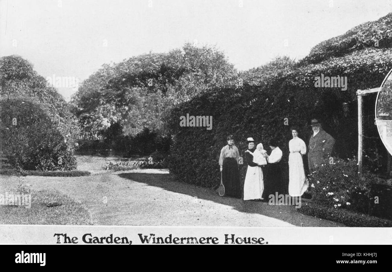 Historical photograph from 1907 showing a group of people gathered in ...