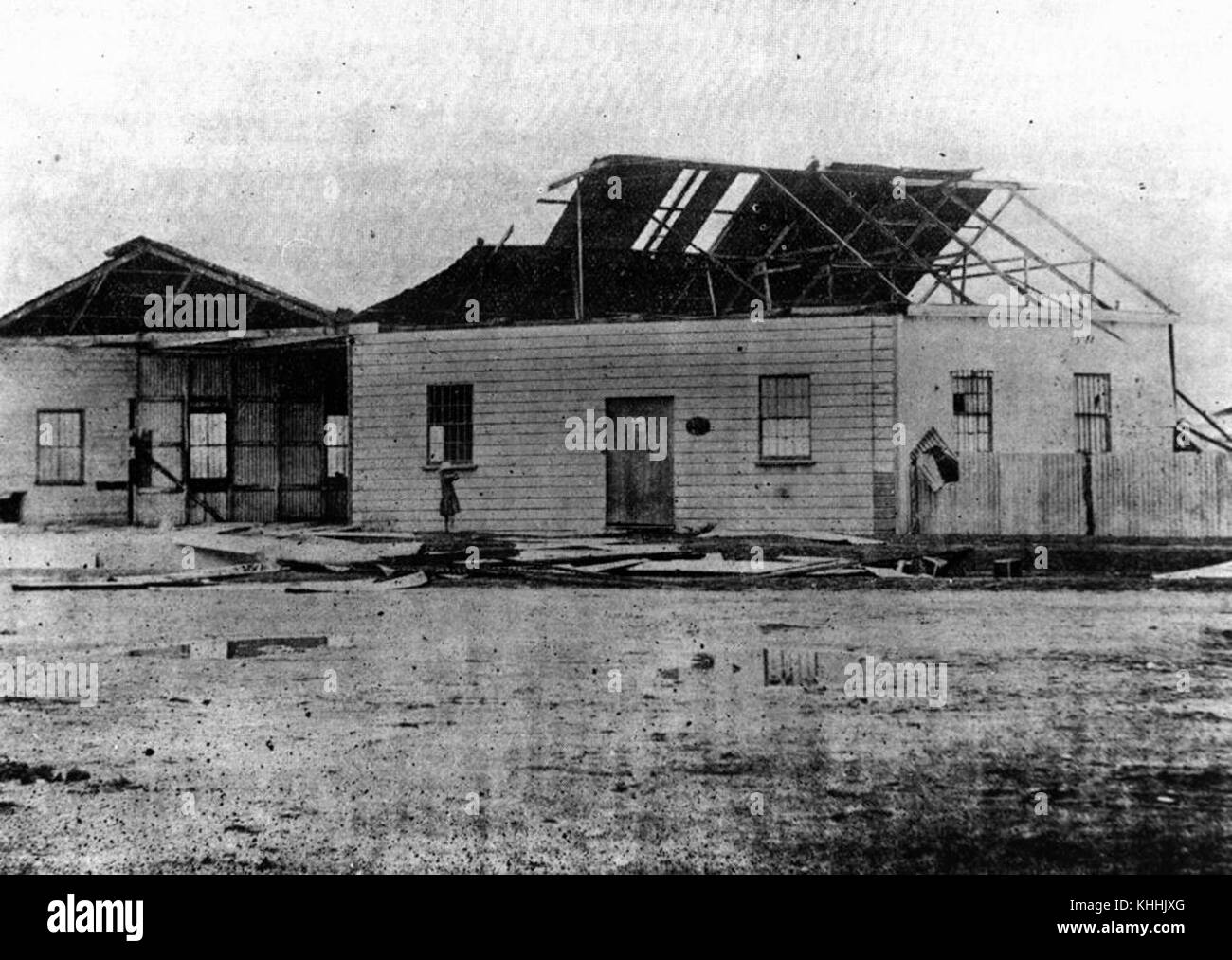 Cyclone damaged Black and White Stock Photos & Images - Alamy