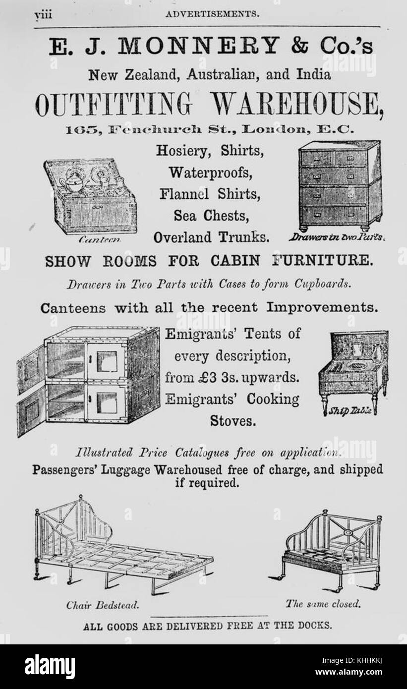 2 109720 Advertisement for E. J. Monnery and Co.'s outfitting warehouse ...