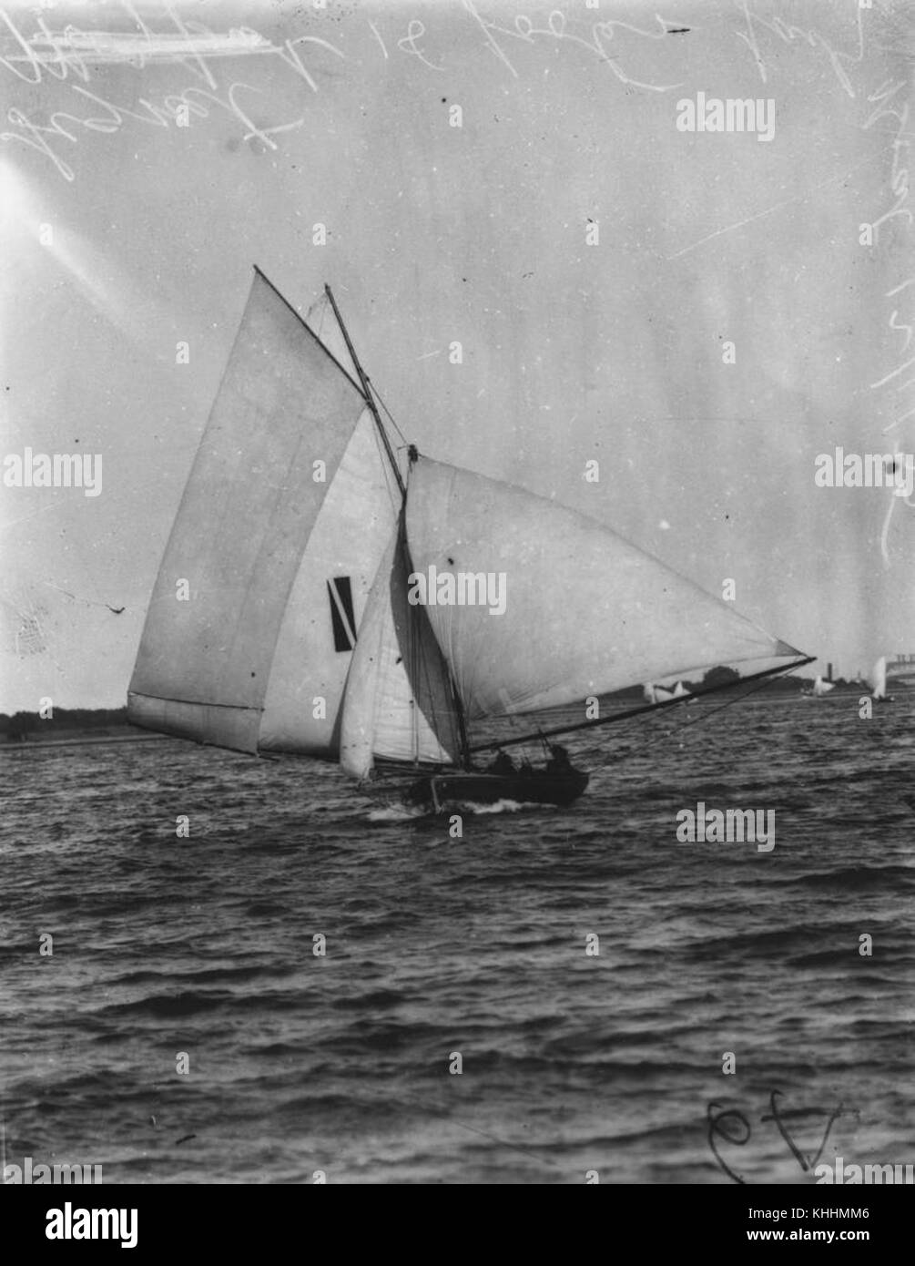 1 294387 Signet an 18 footer sailing boat in full sail, 1935 Stock ...