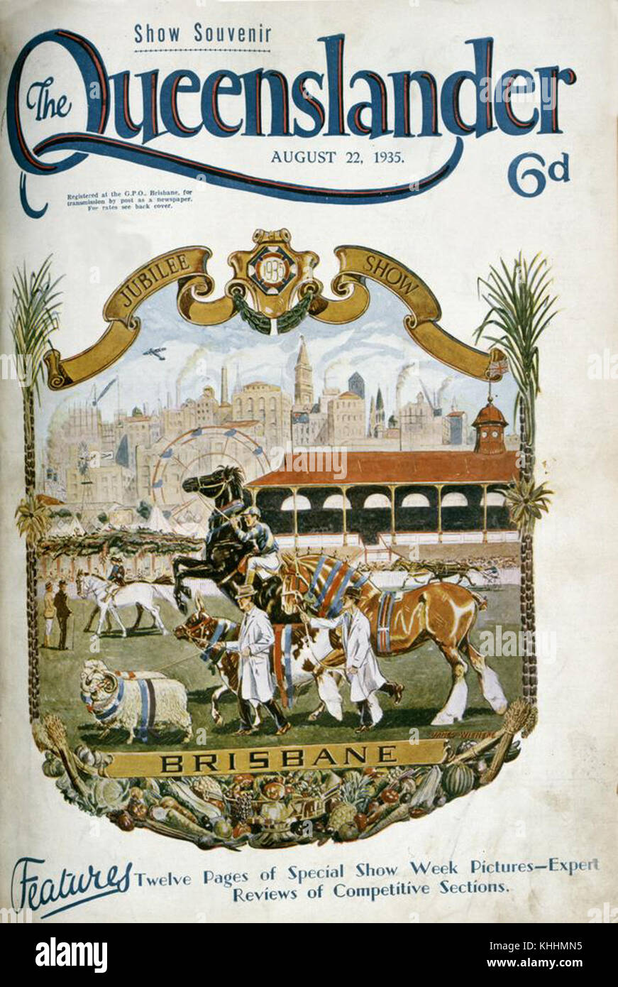 2 212196 Illustrated front cover from The Queenslander, August 22, 1935 ...