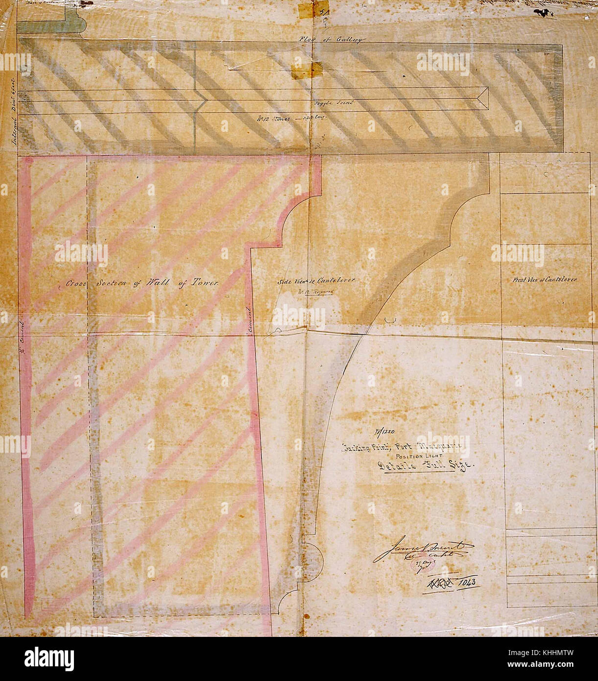 Tacking Point Light - details of corbels, 1878 Stock Photo - Alamy