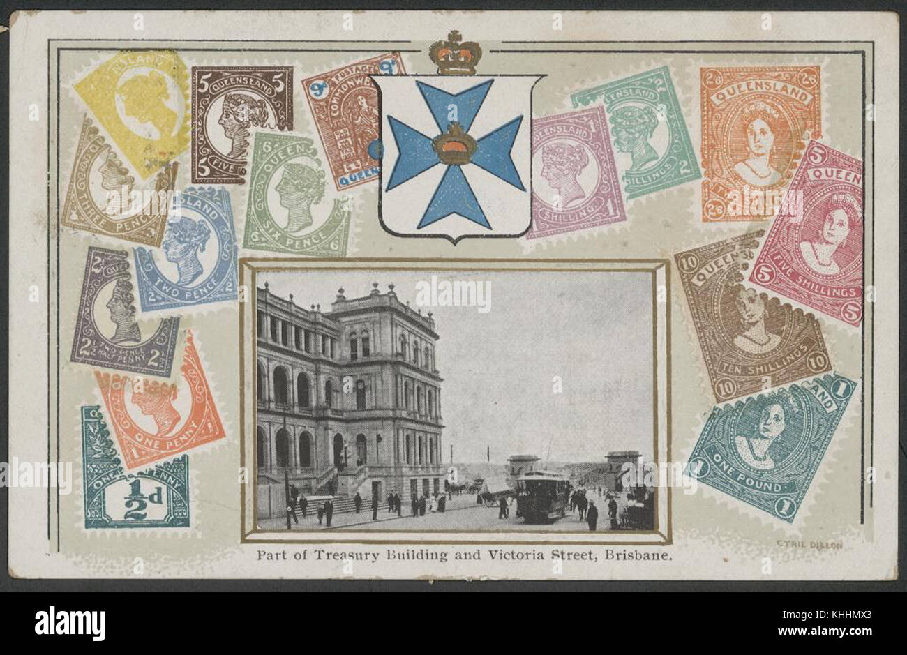 Treasury Building and Victoria Street, Brisbane, 1908 (8285827179 Stock ...