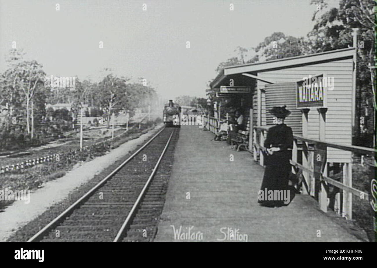 Waitara railway station 1907 Stock Photo - Alamy