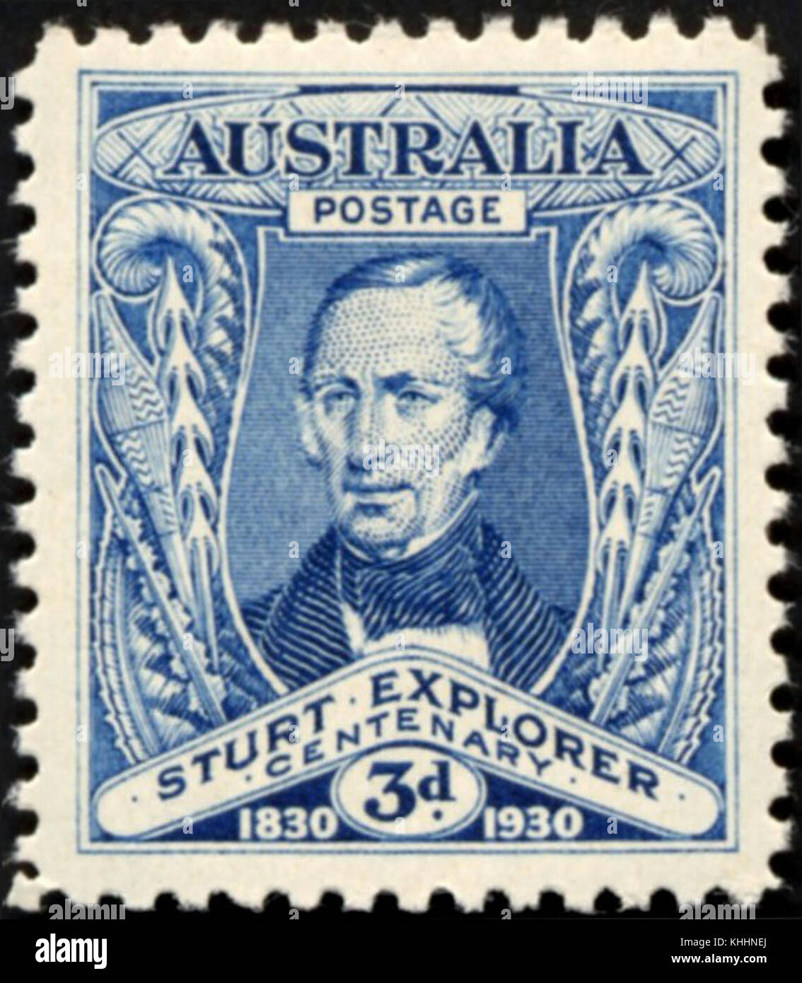 Australia 1930 stamp Charles Sturt explorer Stock Photo - Alamy