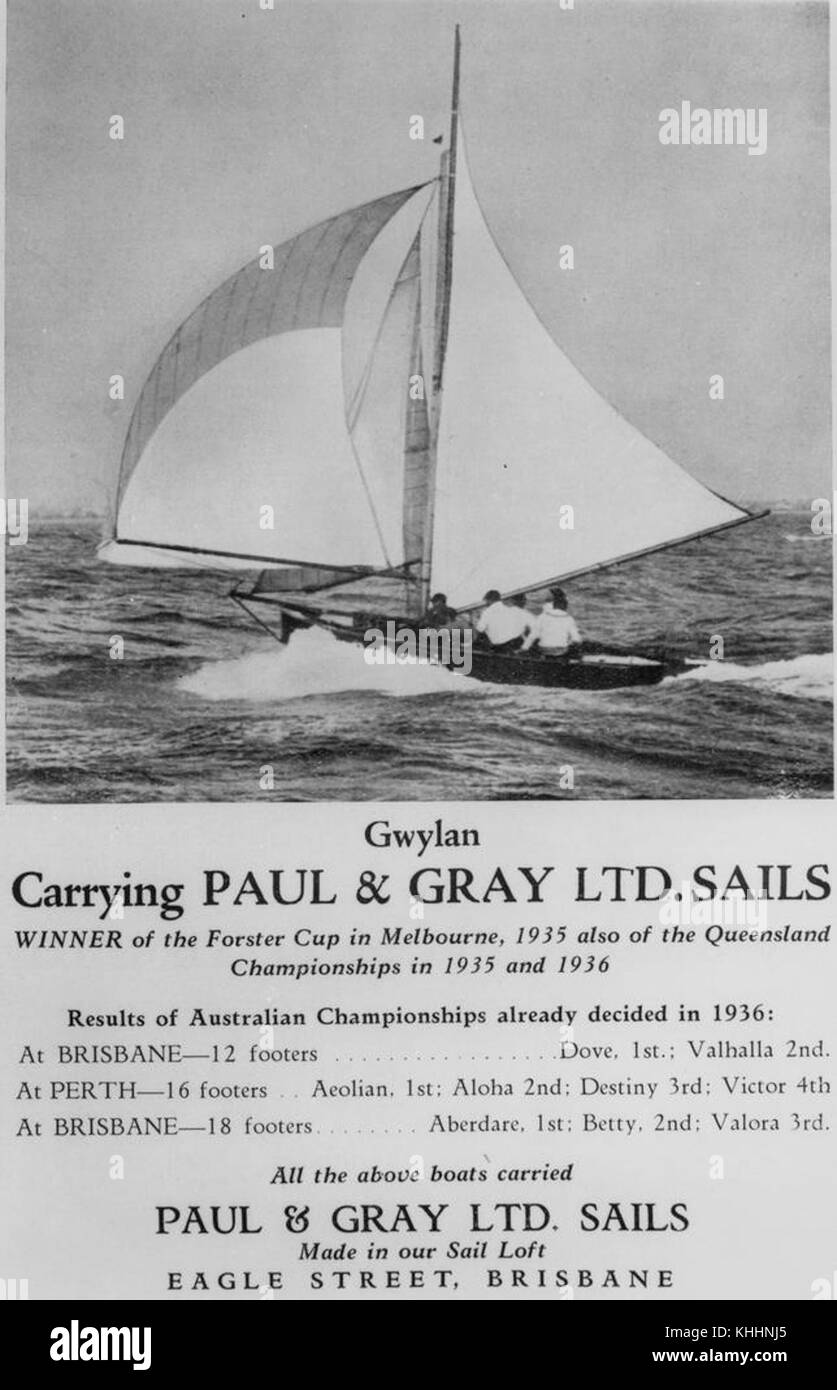 2 291071 Advertisement for sail makers Paul and Gray Limited showing ...