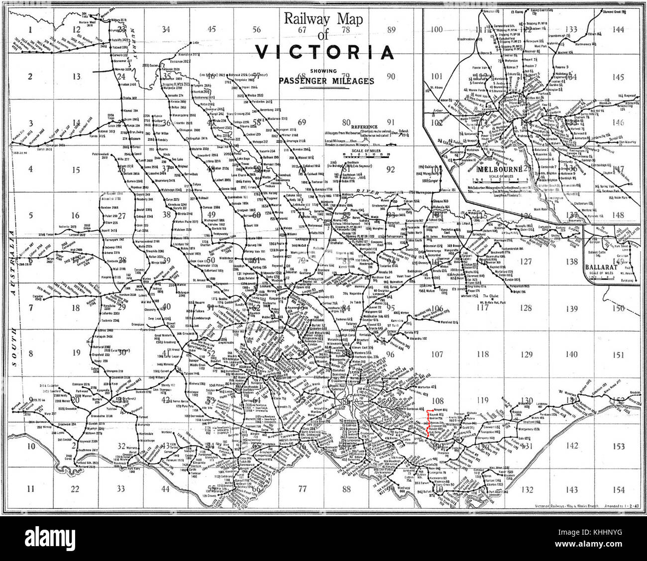 VR map 1947 Noojee Stock Photo - Alamy