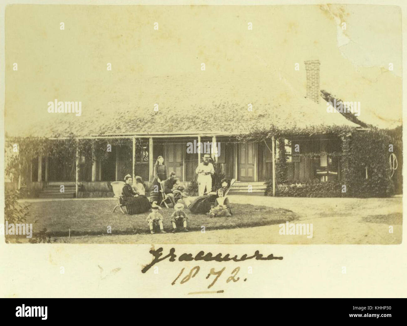 1 235762 Archer family having tea on the lawn at Gracemere Stock Photo ...