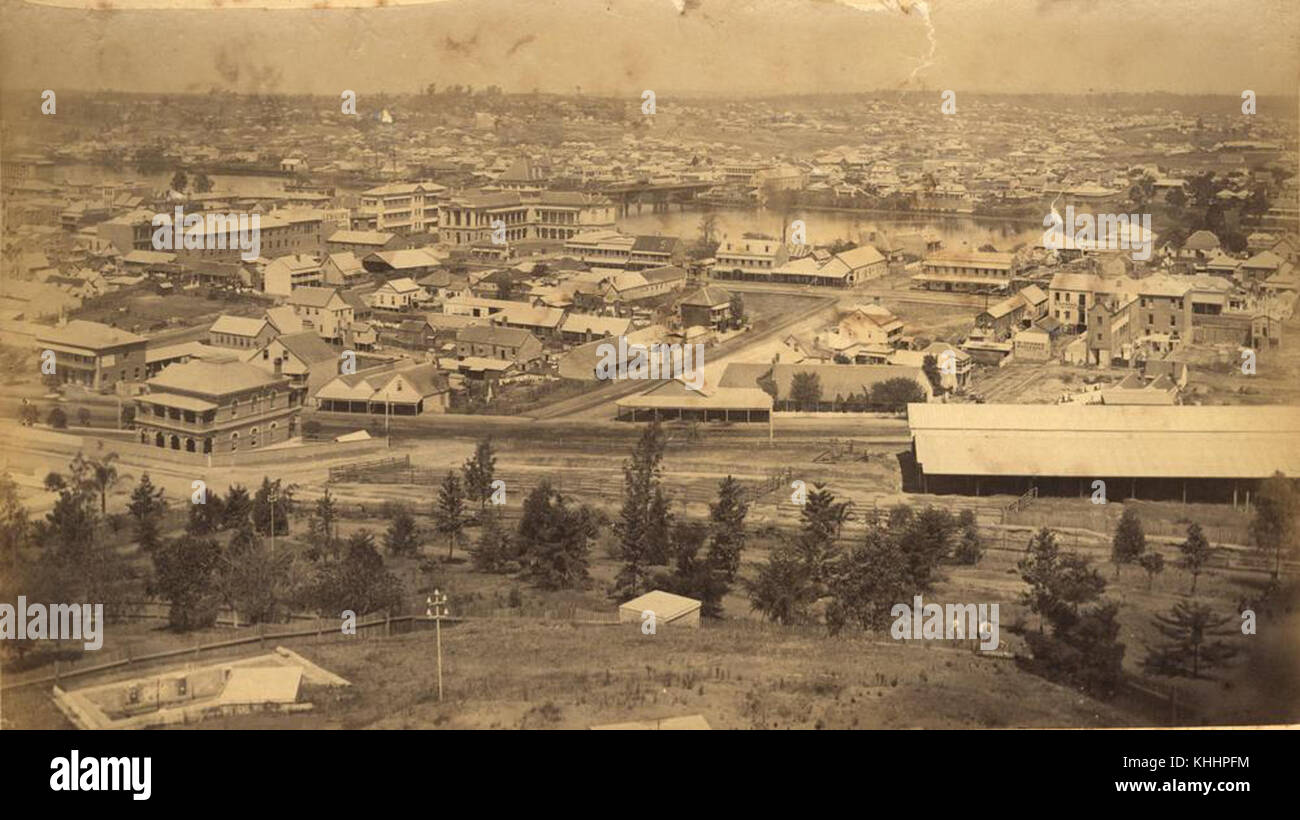 A photograph from 1886 depicting Central Brisbane, capturing the city's ...
