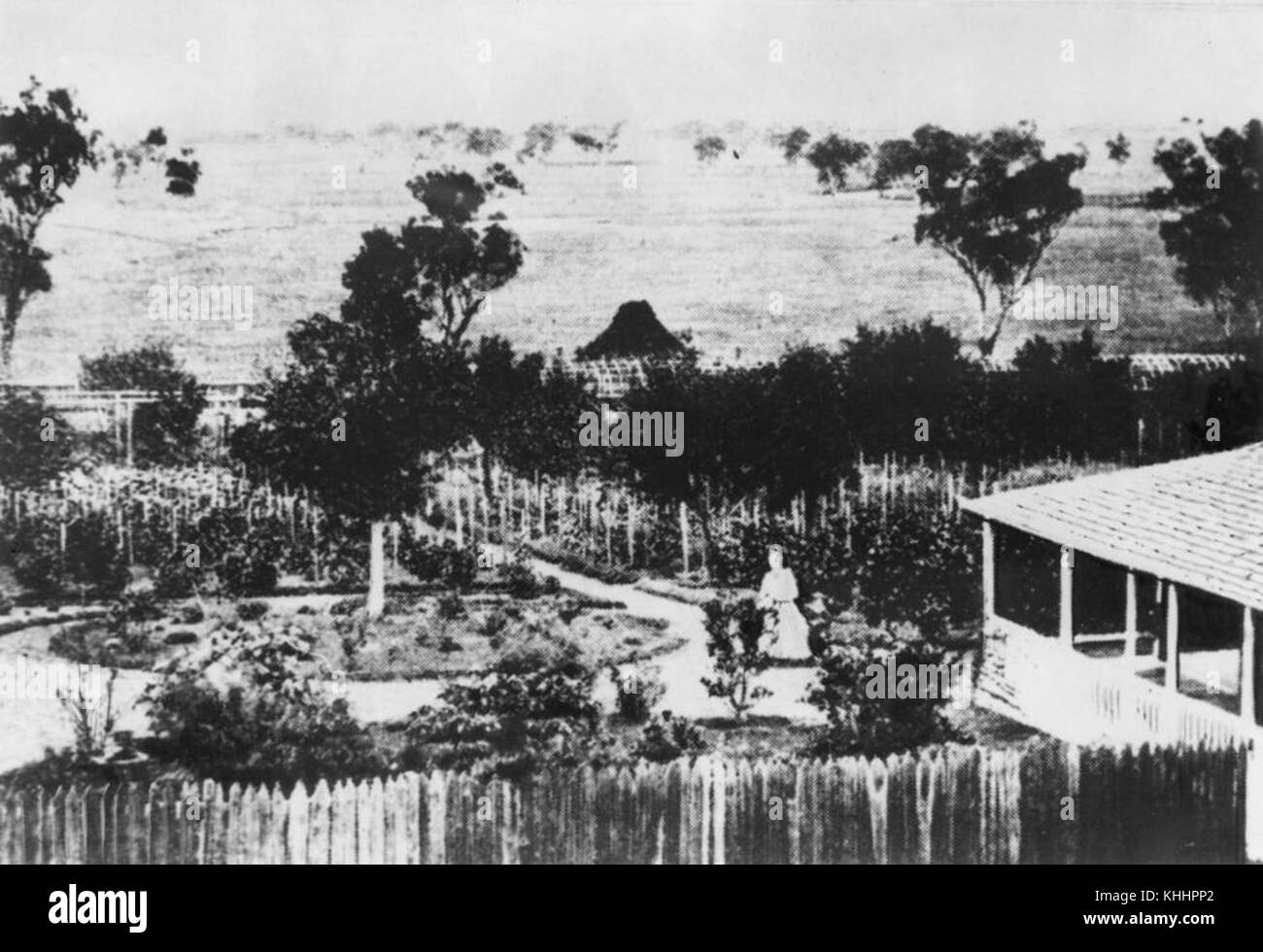 1 44831 Jimbour Station's main bluestone house and gardens, ca. 1868 ...