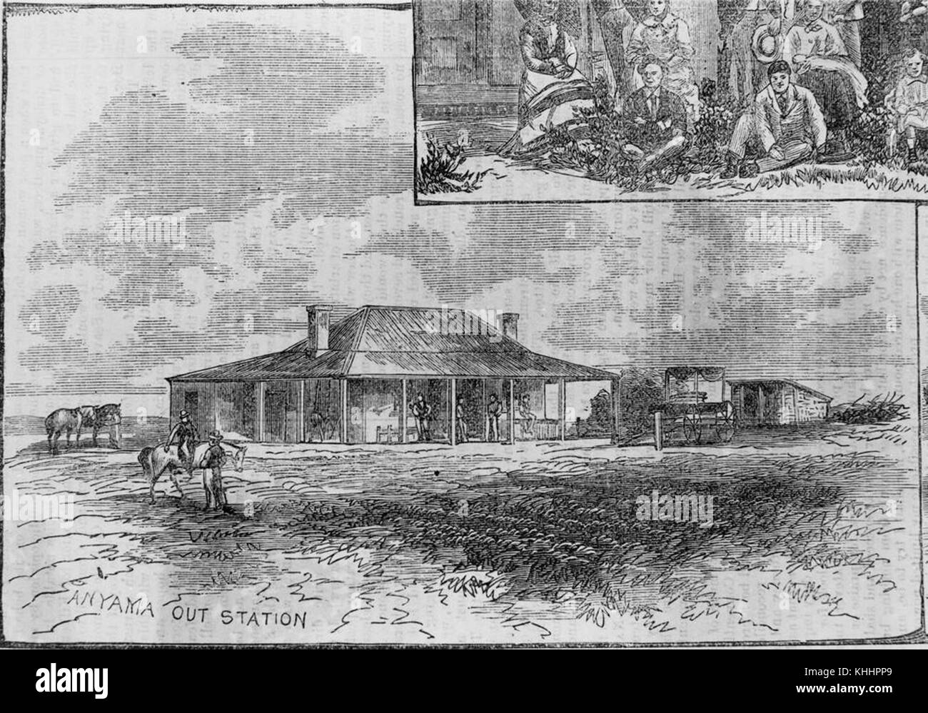 1 87240 Sketch of Mount Cornish Station homestead outside Muttaburra ...