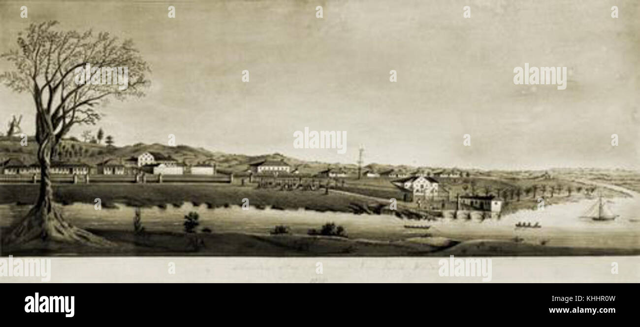 2 305410 Image of a watercolour painting of Moreton Bay Settlement New ...