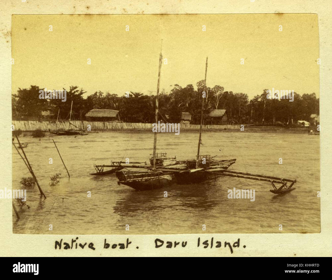 2 231152 Boat with outriggers from the Island of Daru, Torres Strait ...