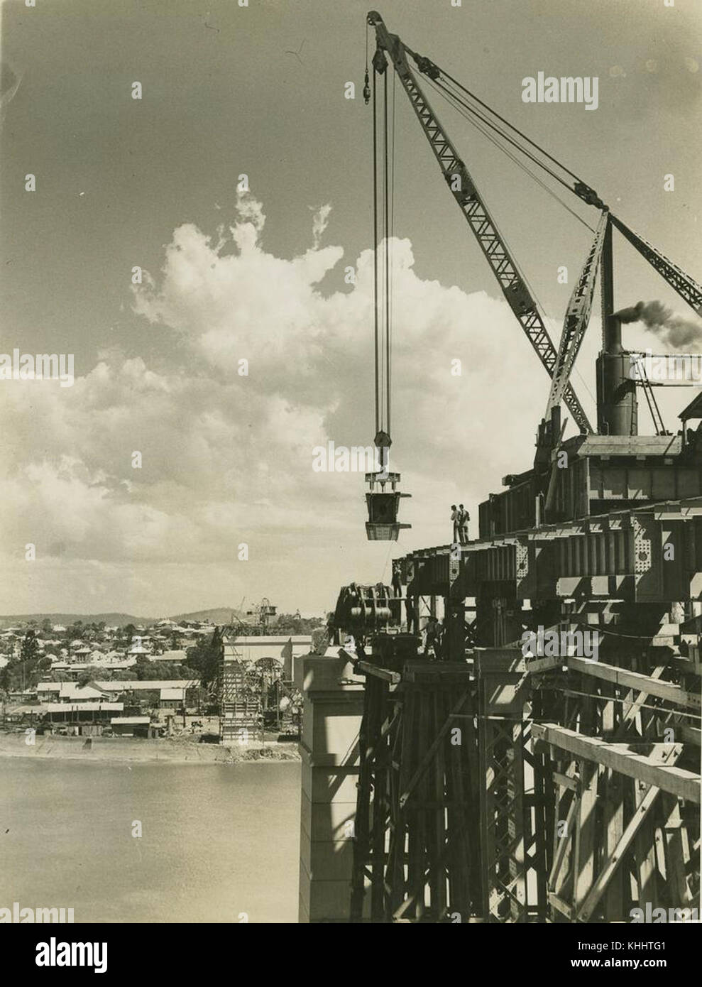 1 251232 Story Bridge during construction, Brisbane, ca. 1937 Stock ...