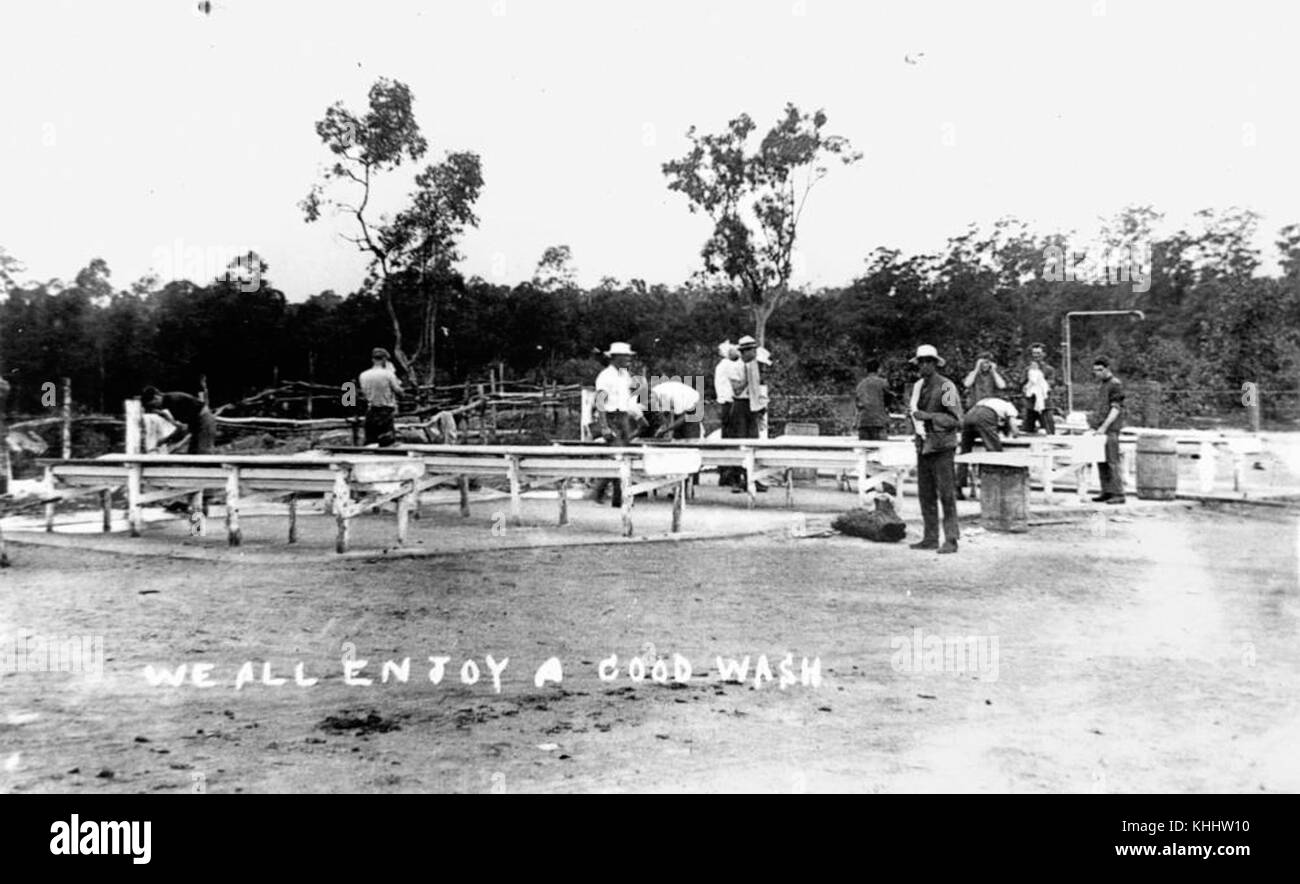 1 54672 Enjoying a good wash at Enoggera Army Camp, ca. 1916 Stock ...