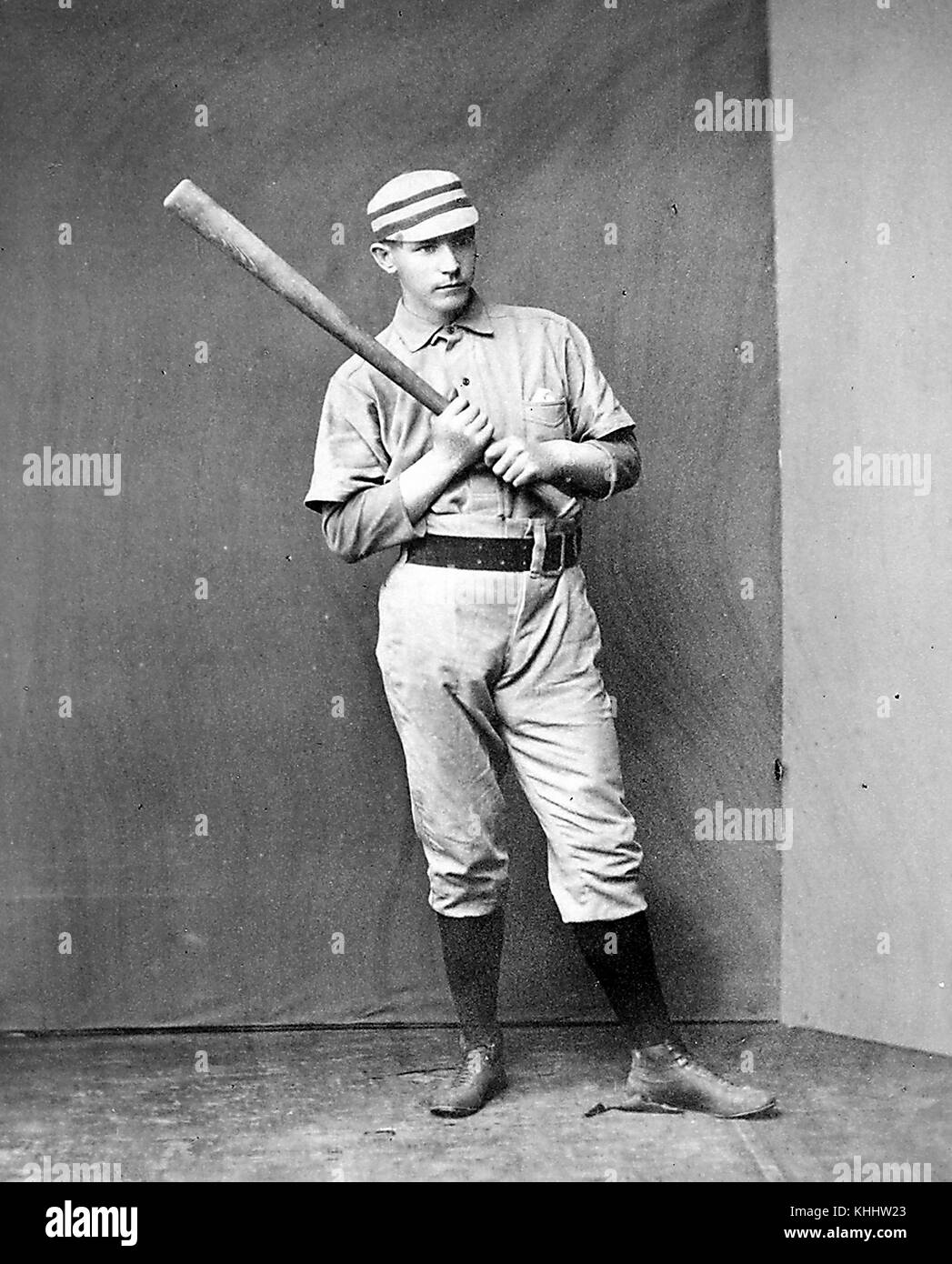 Portrait of Ed Daily, pitcher for the Philadelphia Quakers, in hitting ...