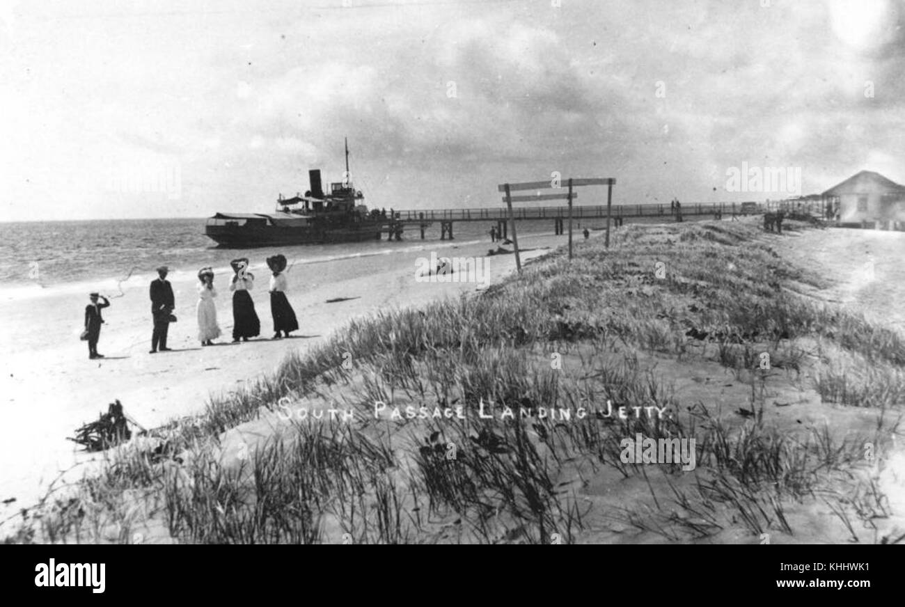 1 48252 Family on the beach near the South Passage landing jetty at ...