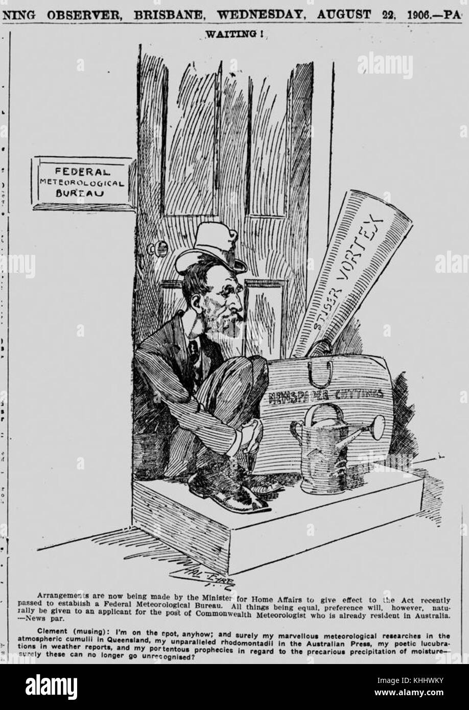 2 111932 Cartoon of meteorologist, Clement Wragge, 1906 Stock Photo - Alamy