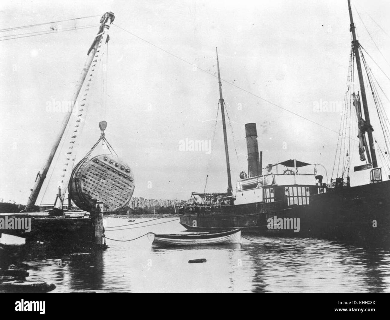 Cargo ship on loading Black and White Stock Photos & Images - Alamy