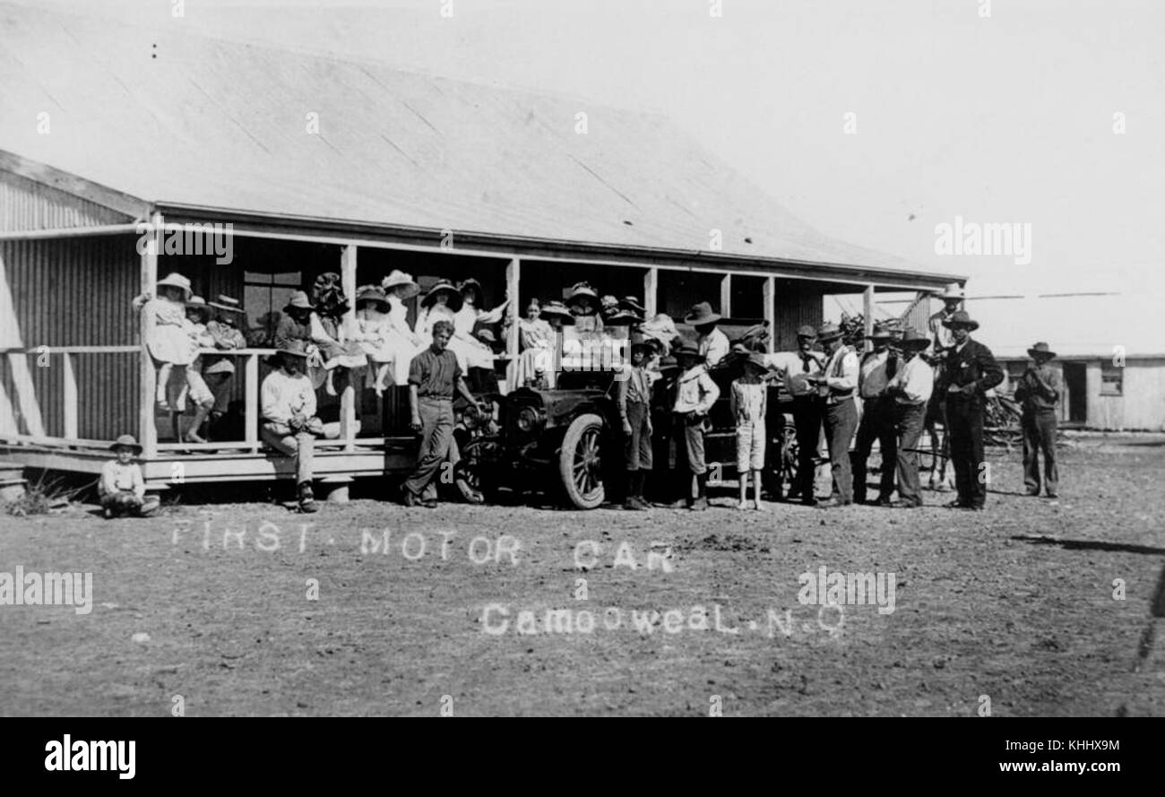 This photograph shows the first car in Camooweal, Queensland, in 1911 ...