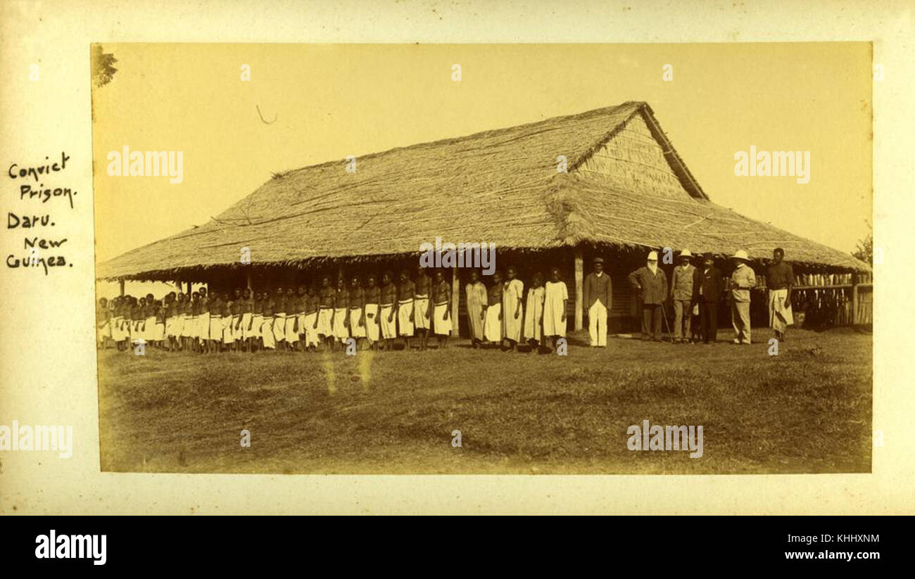 2 231200 Long hut built as the convict prison on Daru Island, Papua New ...
