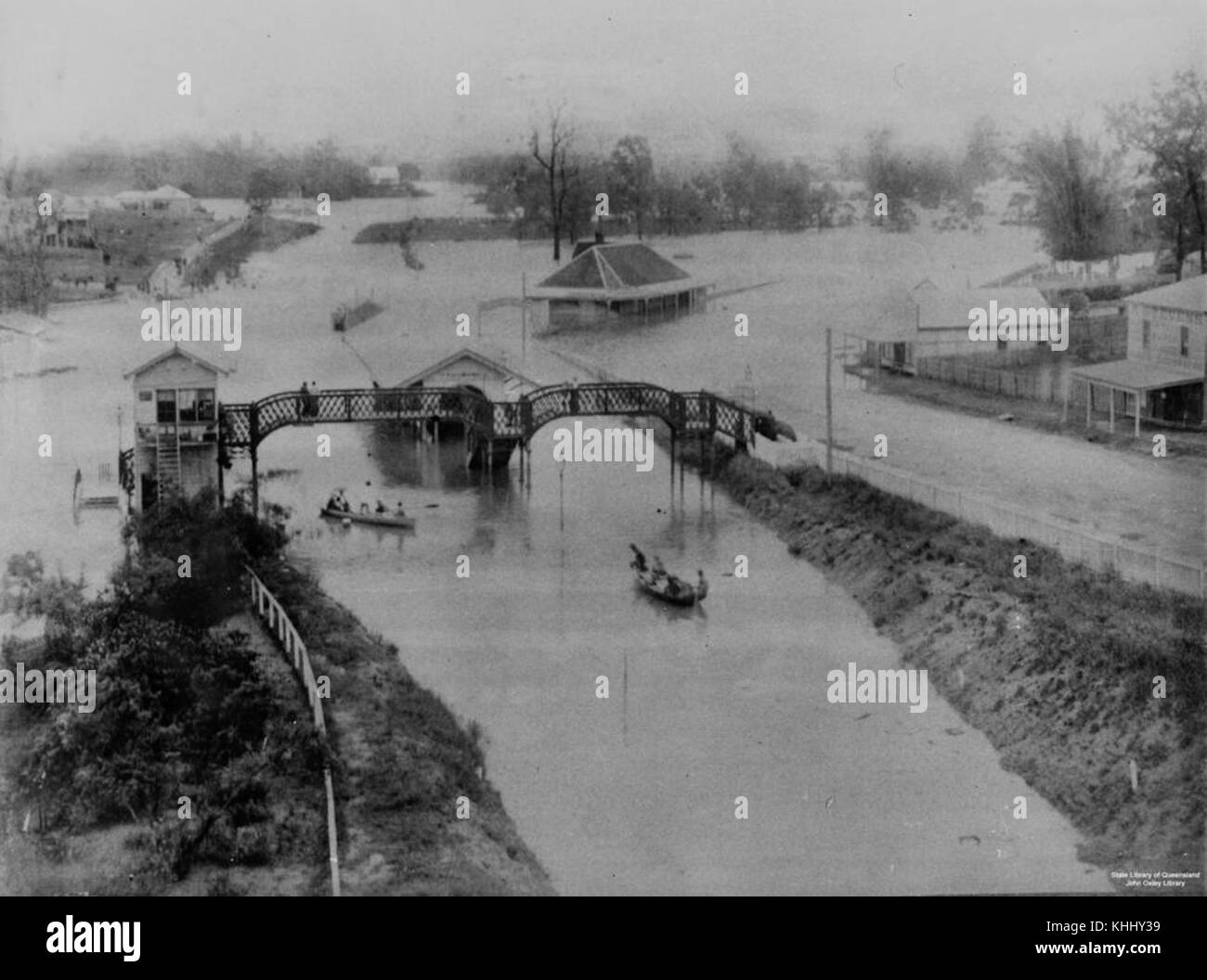 1 47172 Flood waters at Toowong Railway Station, Brisbane, 1893 Stock ...