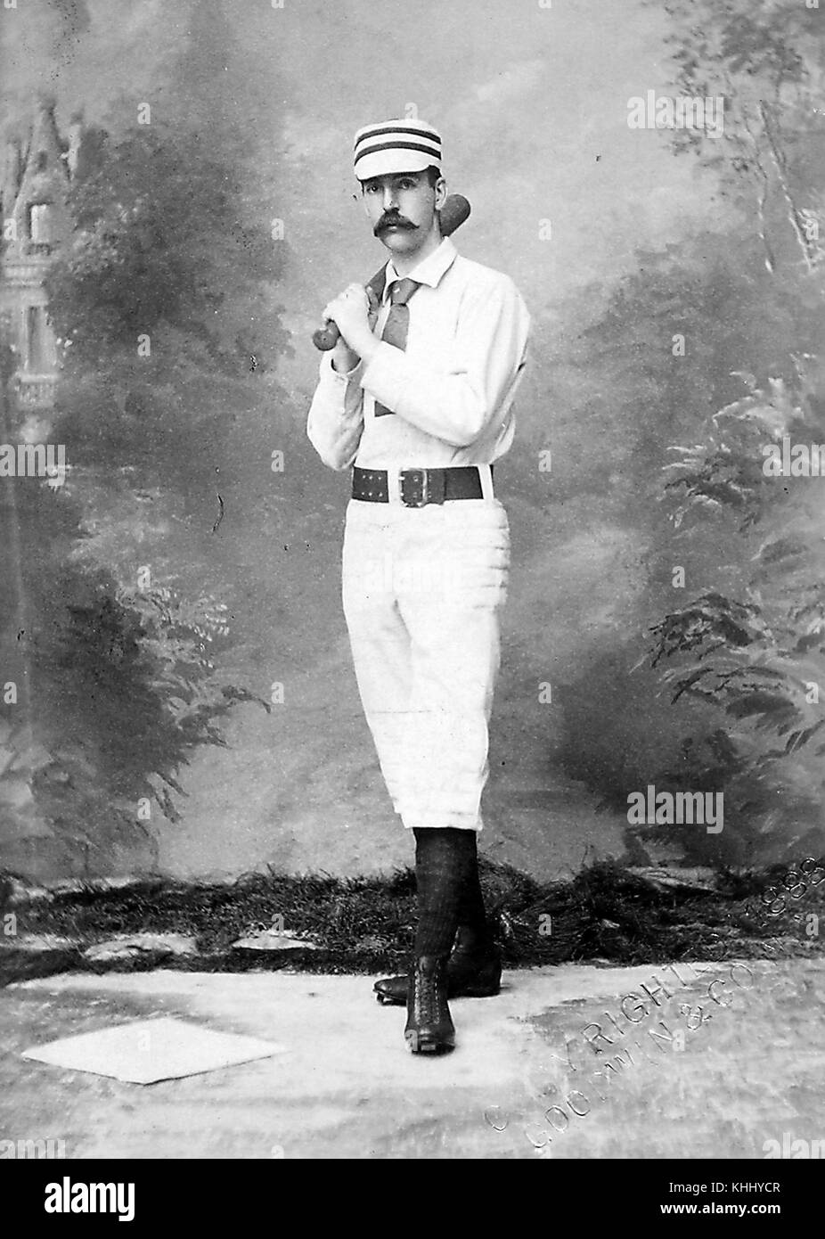 A photographic portrait of Charlie Ferguson in a Philadelphia Quakers ...