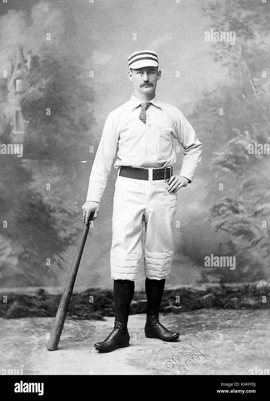 Picture of 19th century unidentified baseball player standing with bat ...