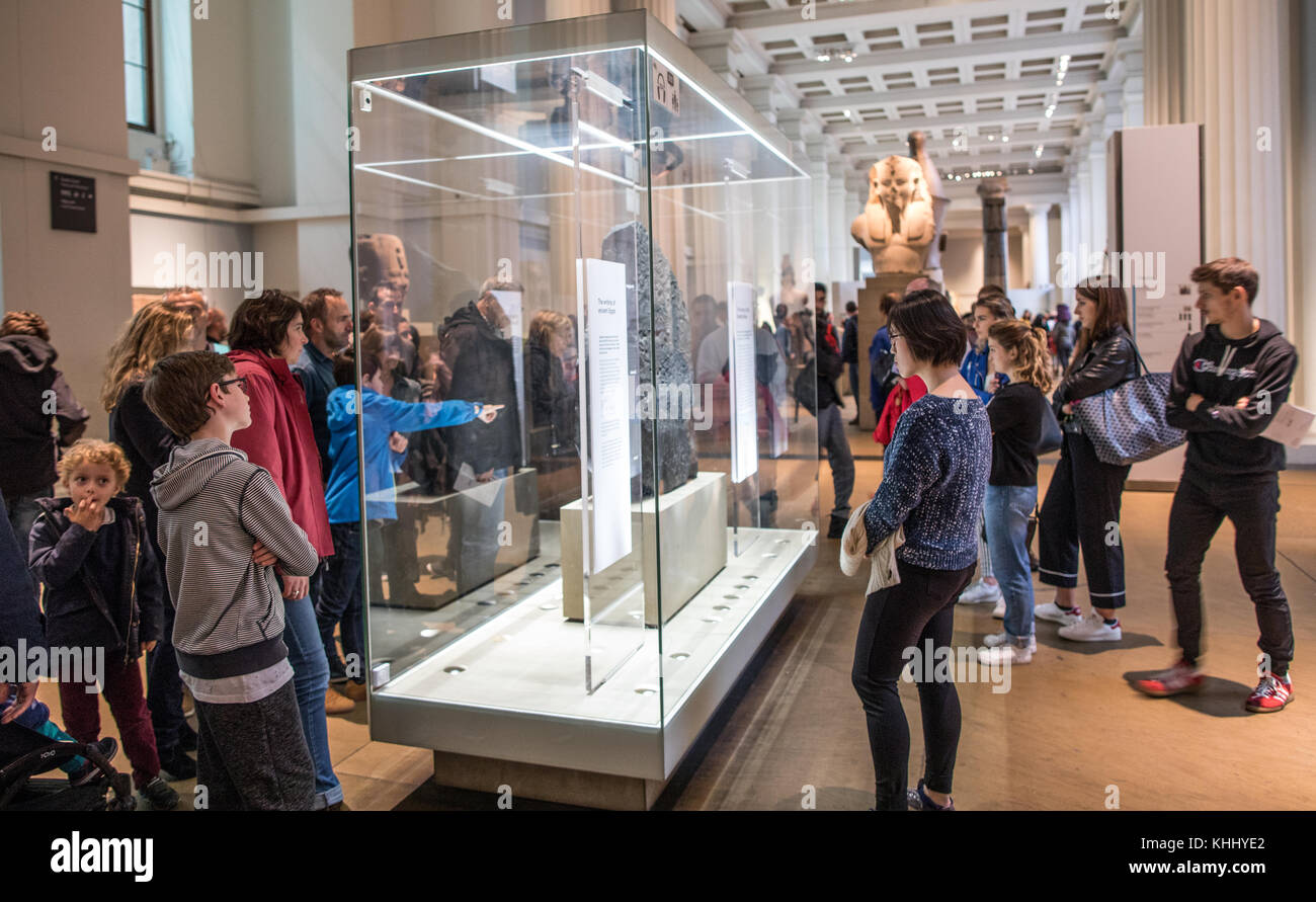 People Looking at The Rosetta Stone in The British Museum London Stock ...
