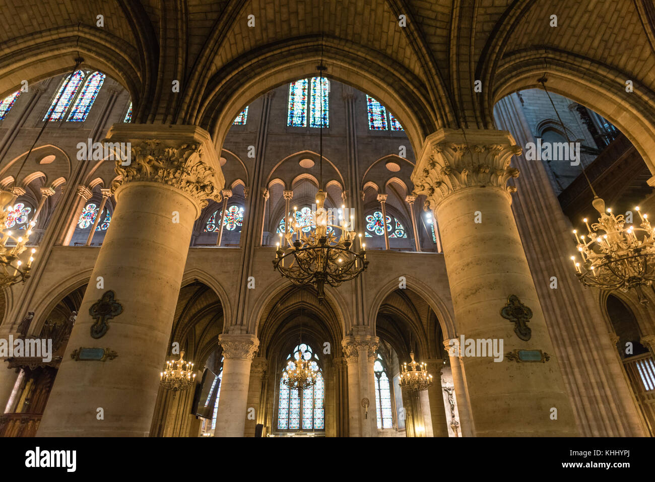 Inside of the Notre Dame Cathedral in Paris, France Stock Photo - Alamy