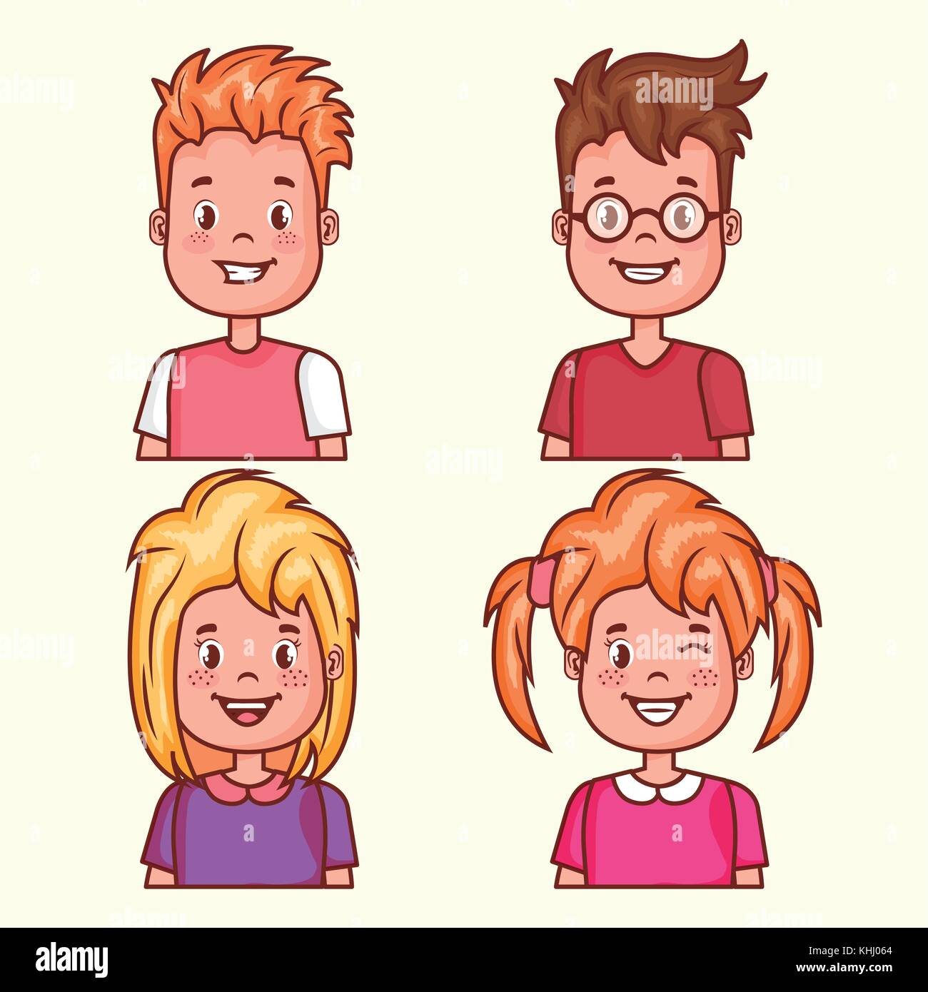 little happy kids avatars characters Stock Vector Image & Art - Alamy