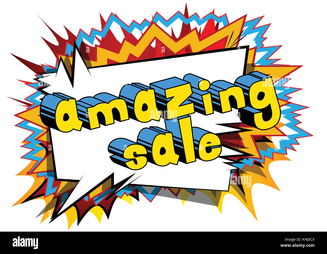 Amazing Sale - Comic book style word on abstract background Stock ...