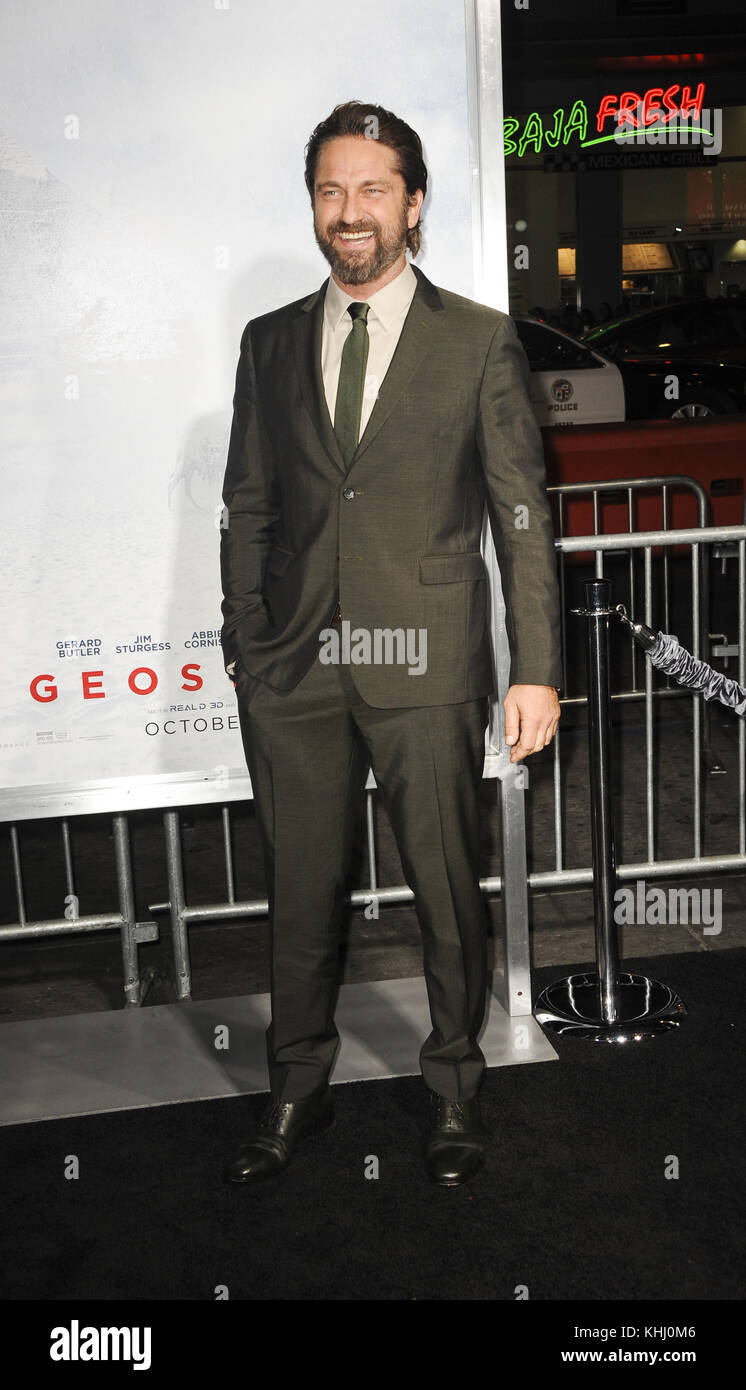 Film Premiere Geostorm Featuring: Gerard Butler Where: Los Angeles ...
