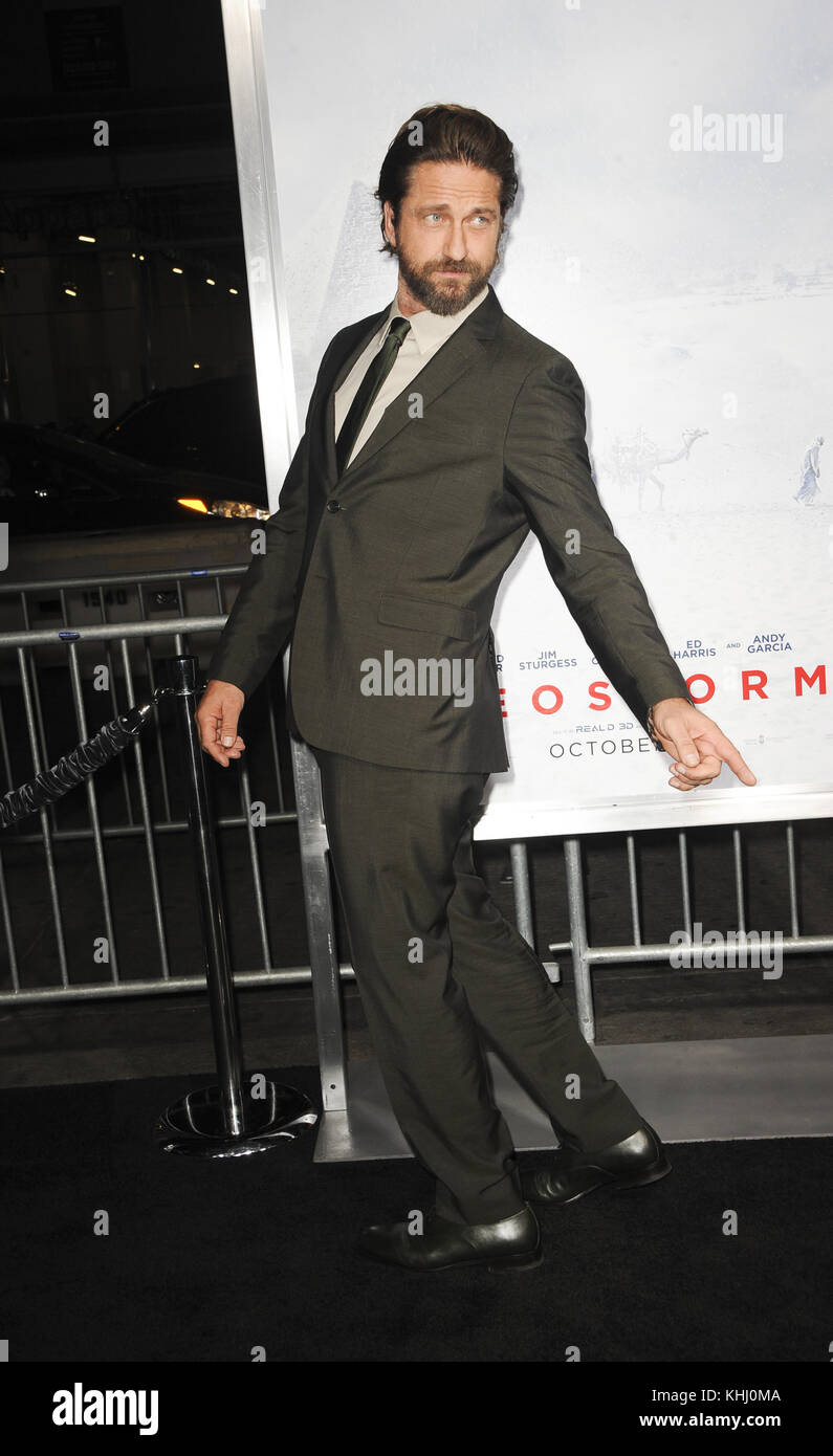 Film Premiere Geostorm Featuring: Gerard Butler Where: Los Angeles ...